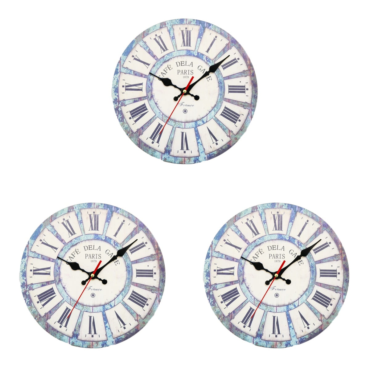 Set of 3 Vintage Decor Quiet Clock Wall Without Battery - Walmart.com
