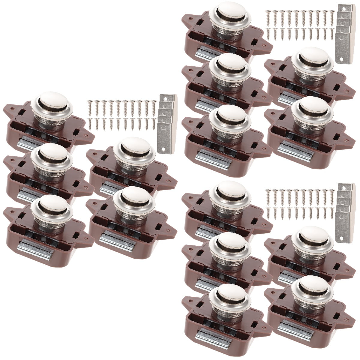 Set of 3 Wall Cabinet Lock Dome Tray Latches Toggle Baby Light Brown ...