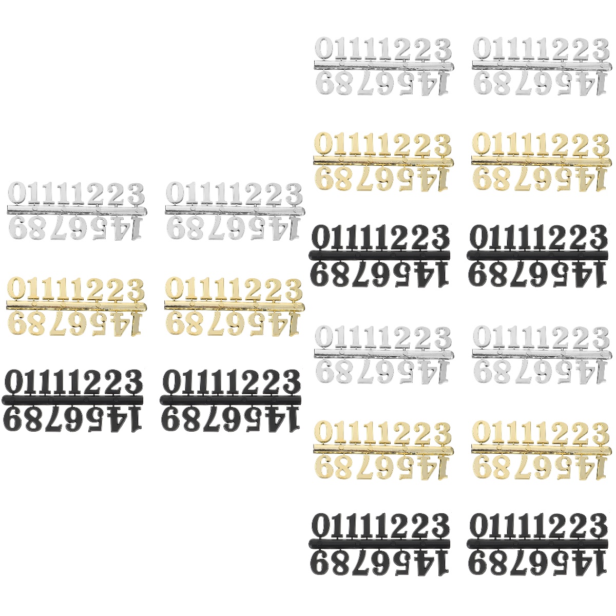 Set of 3 Wall Clock Parts Roman Numerals Accessories Digital Clocks ...