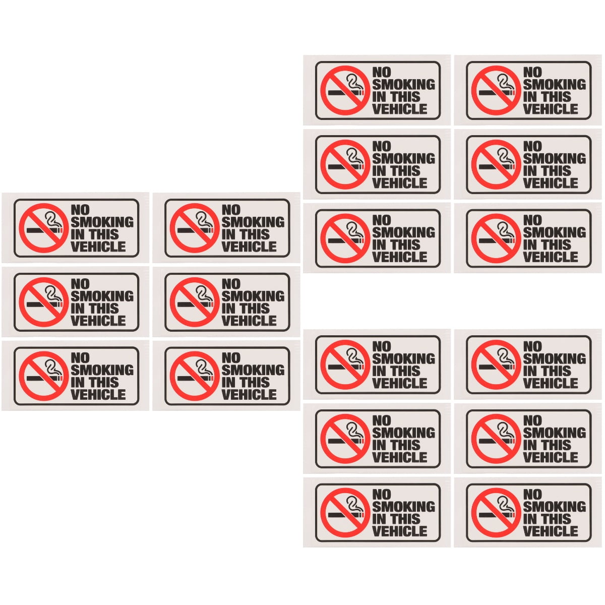 Set of 3 Warning Labels No Smoking Stickers for Vehicles Parking ...