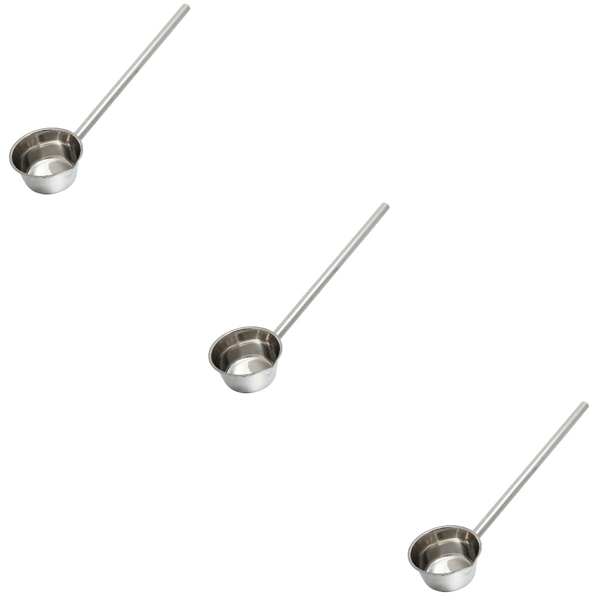Set of 3 Water Ladle Soup Spoons Garden Watering Stainless Steel Dipper ...