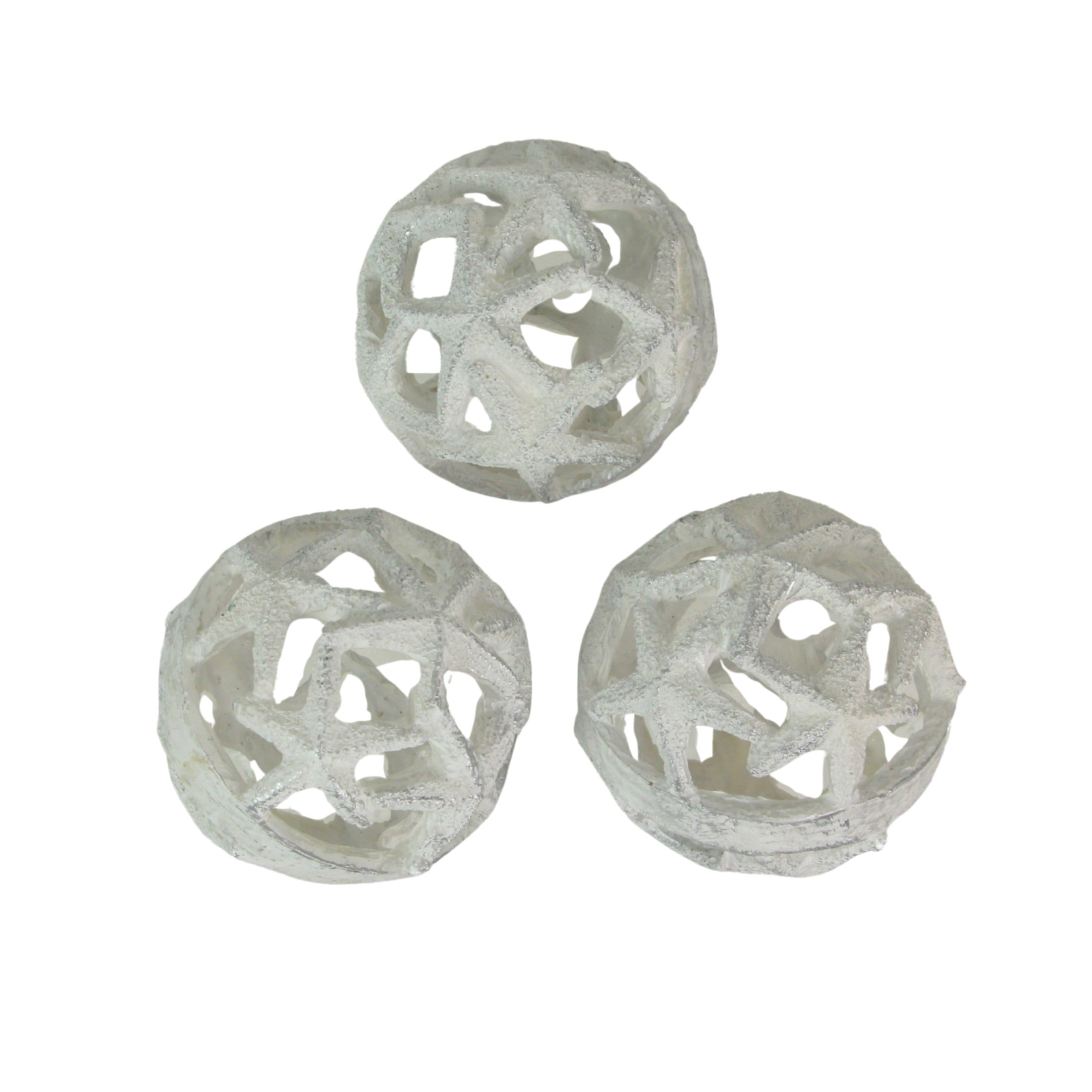 Fancy That Set of 3 Weathered White Starfish Orbs - Ideal for Beach ...