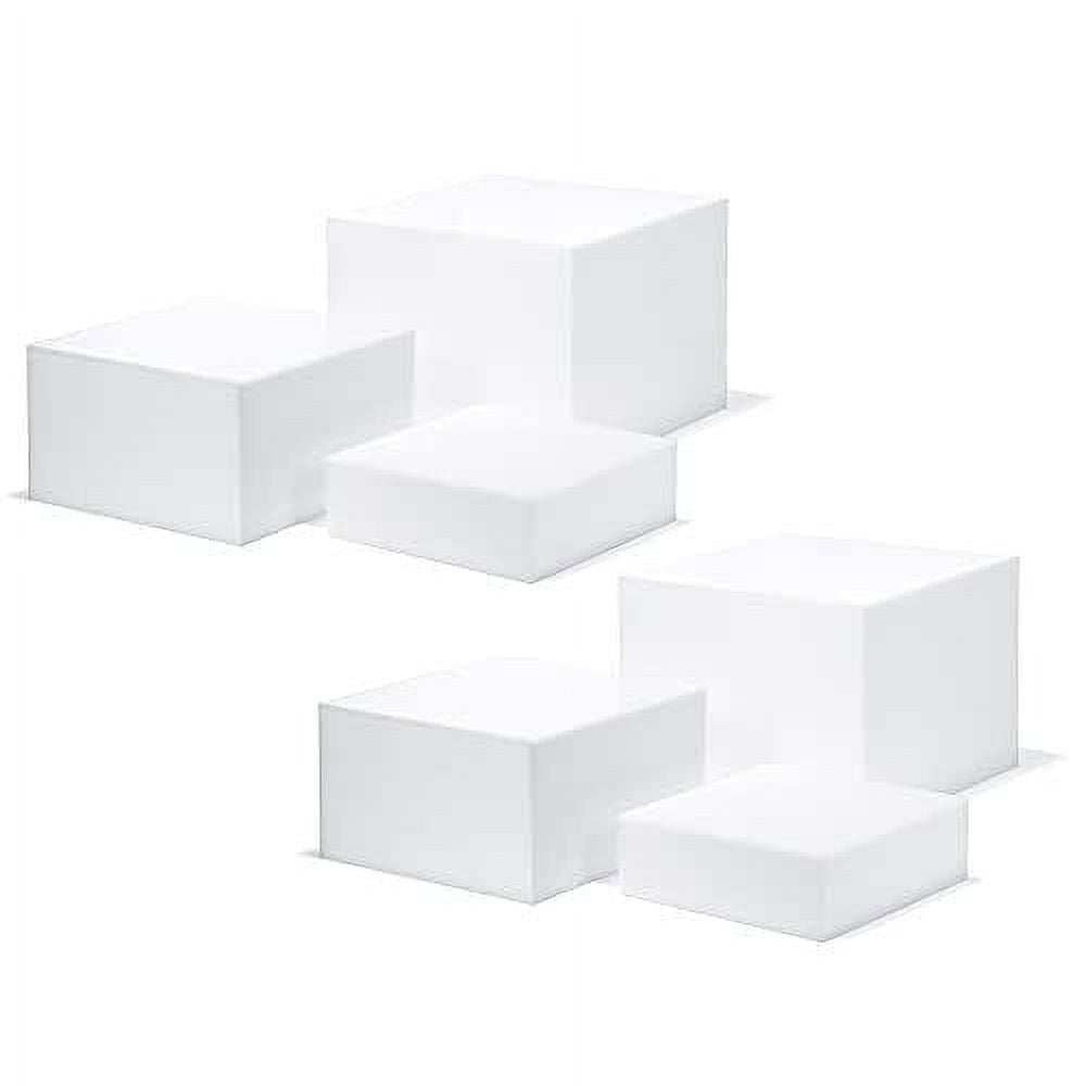 Set of 3 White Acrylic Cube Display Nesting Risers with Hollow Bottoms ...