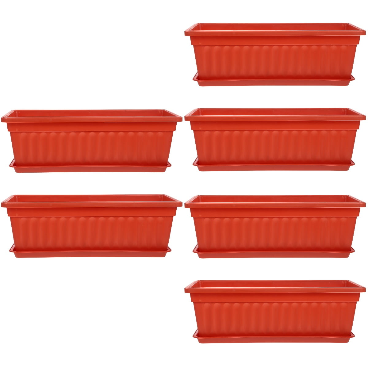 Set of 3 Window Flower Boxes Planter Rectangular Pot Planting Rectangle ...