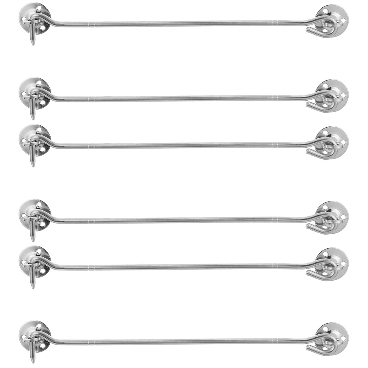 Set of 3 Window Hook Double Casement Door Hooks Gate Lock Silver ...