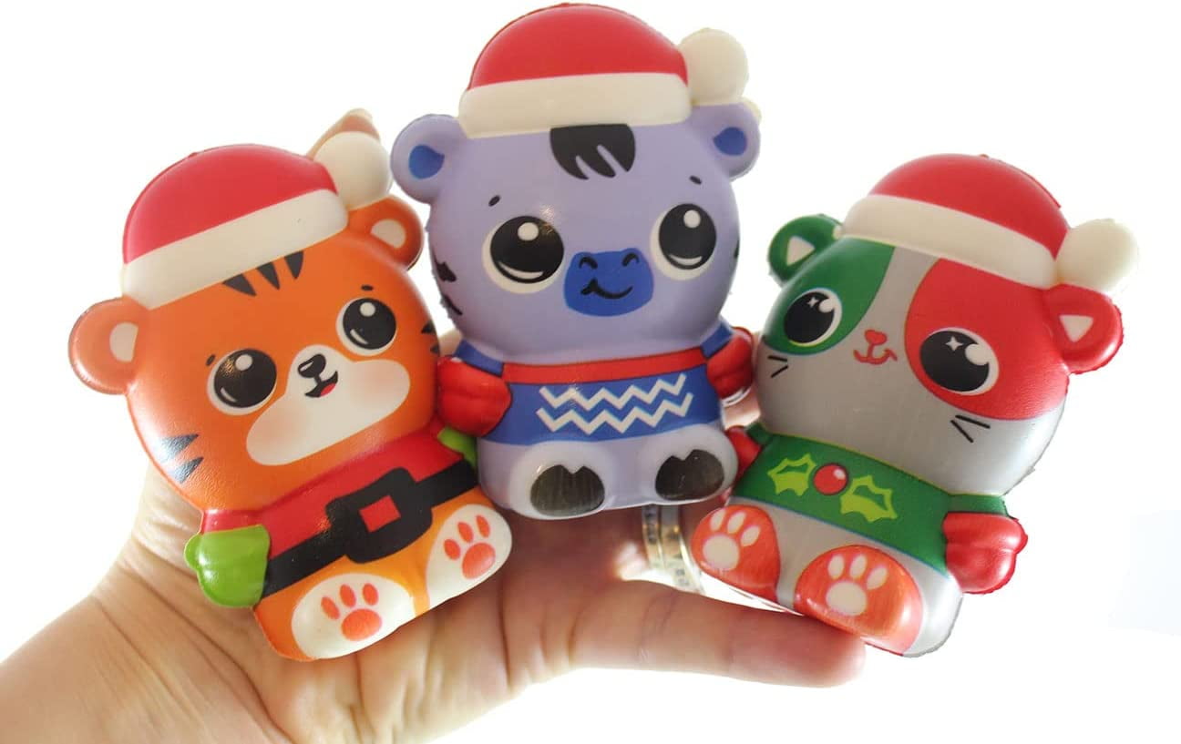 Set of 3 Winter Animal Themed Slow Rise Squishy Toys - Memory Foam ...