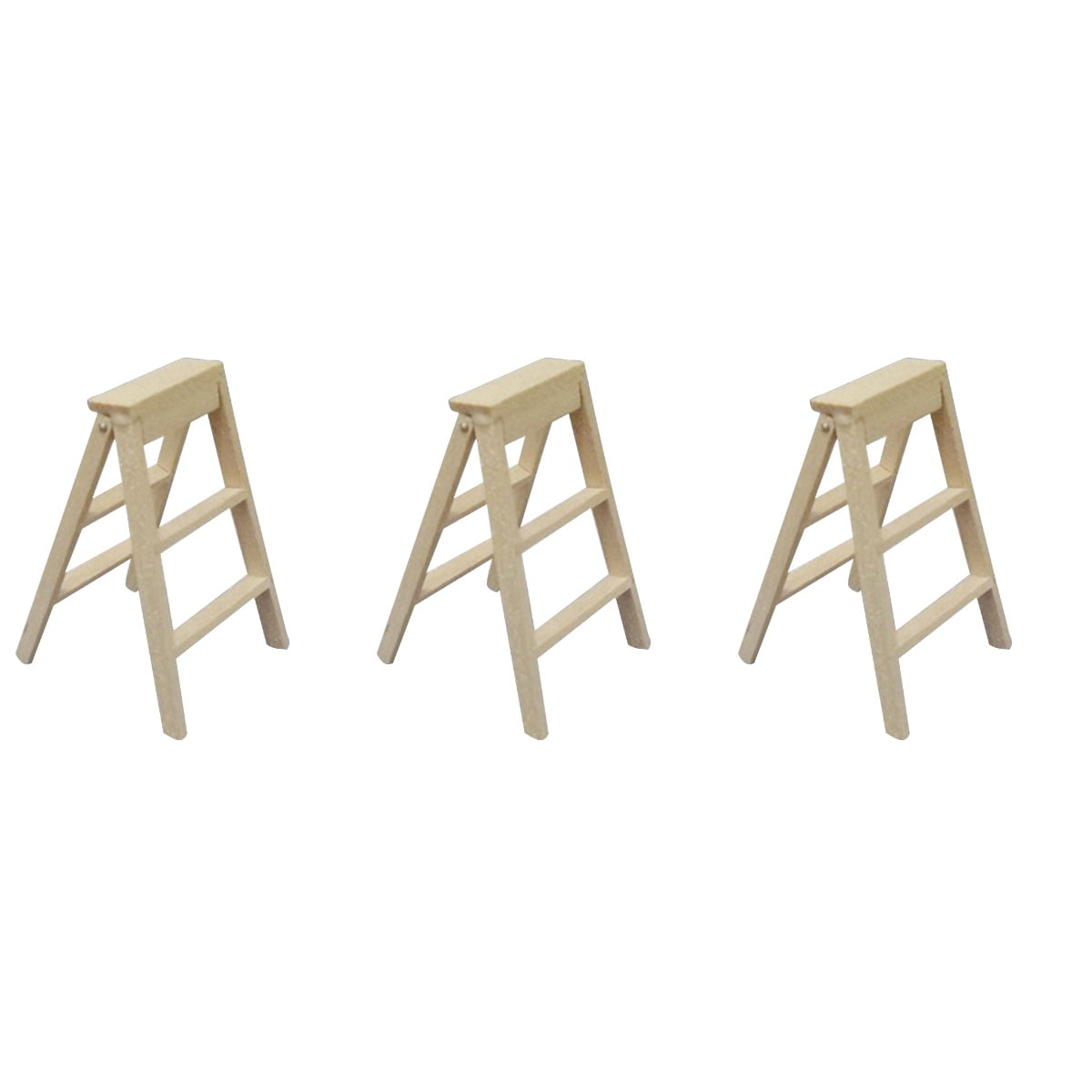 Set of 3 Wooden Dollhouse Wooden Mini Ladder Miniture Toys Ladder for ...