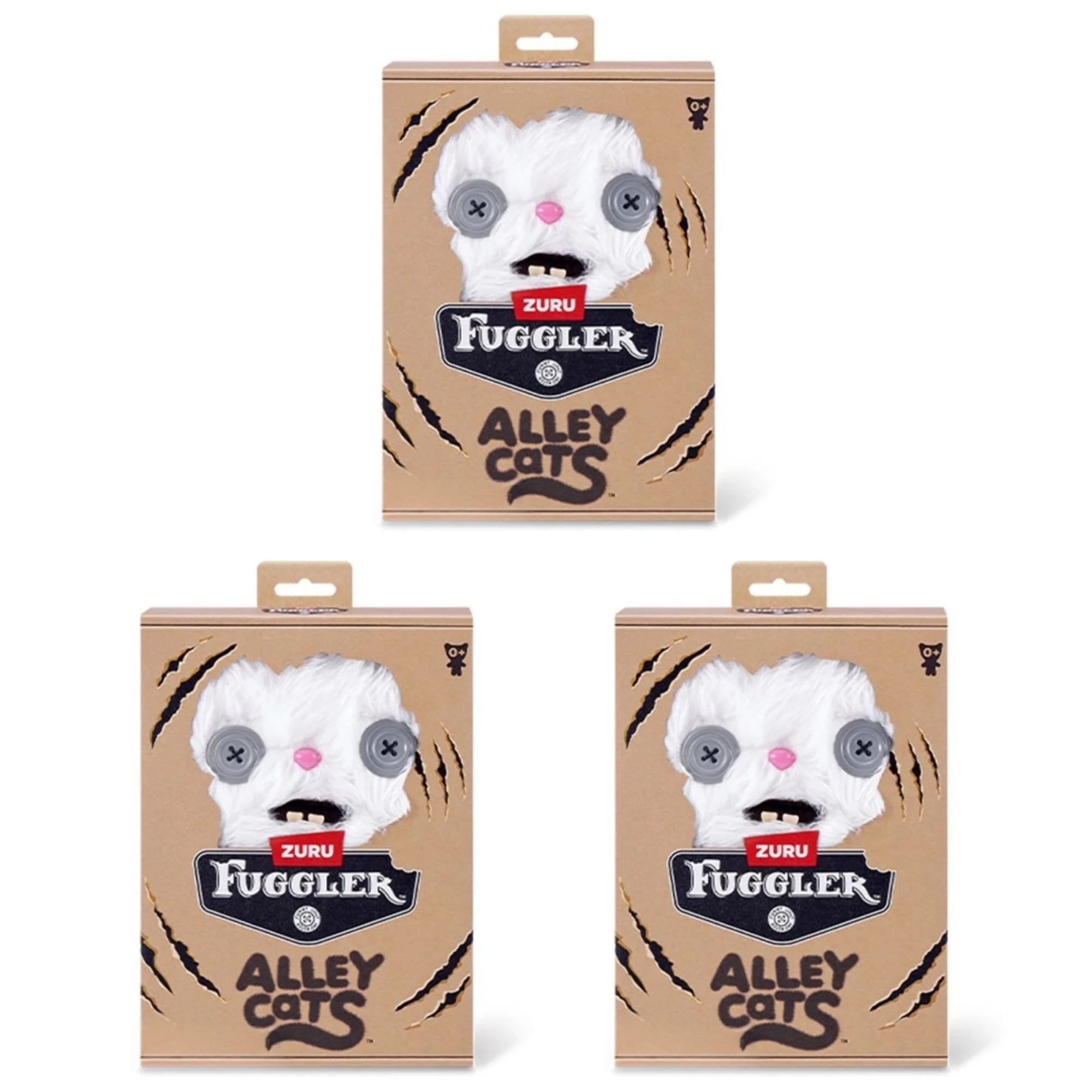 Set of 3 Zuru Fuggler Alley Cats Cheezee Plush Toy 9 Inch Funny Ugly ...