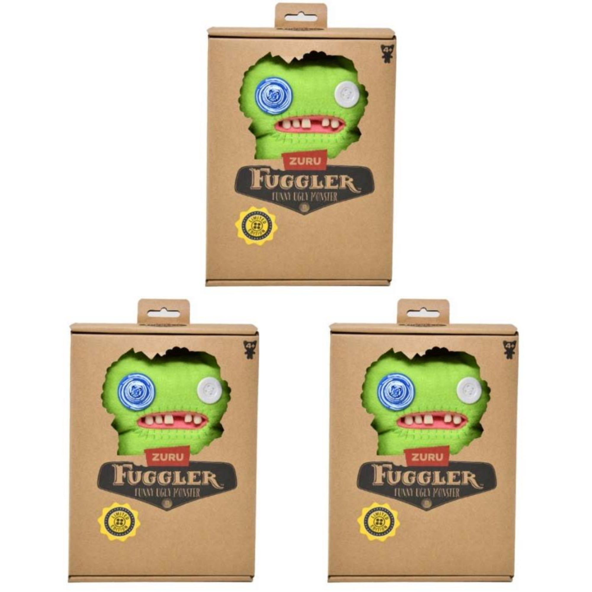 Set of 3 Zuru Fuggler Limited Edition Indecisive Monster Plush Toy 9 ...