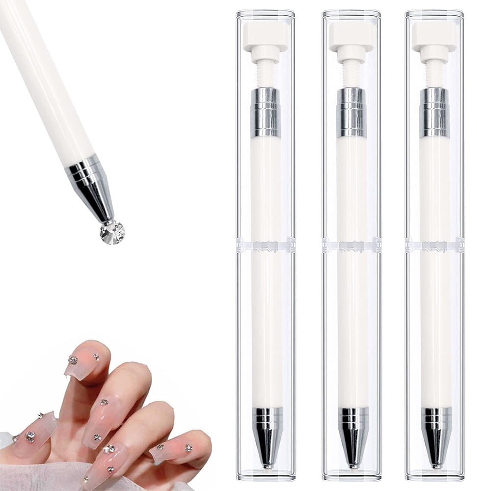 Set of 3 rotating nail pencils, Plastic, 13.5x1x1 cm, White - Walmart.com