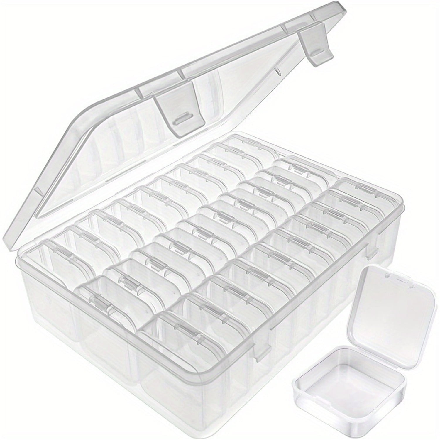 Set of 30 Clear Bead Organizers,Plastic Bead Storage Containers ...