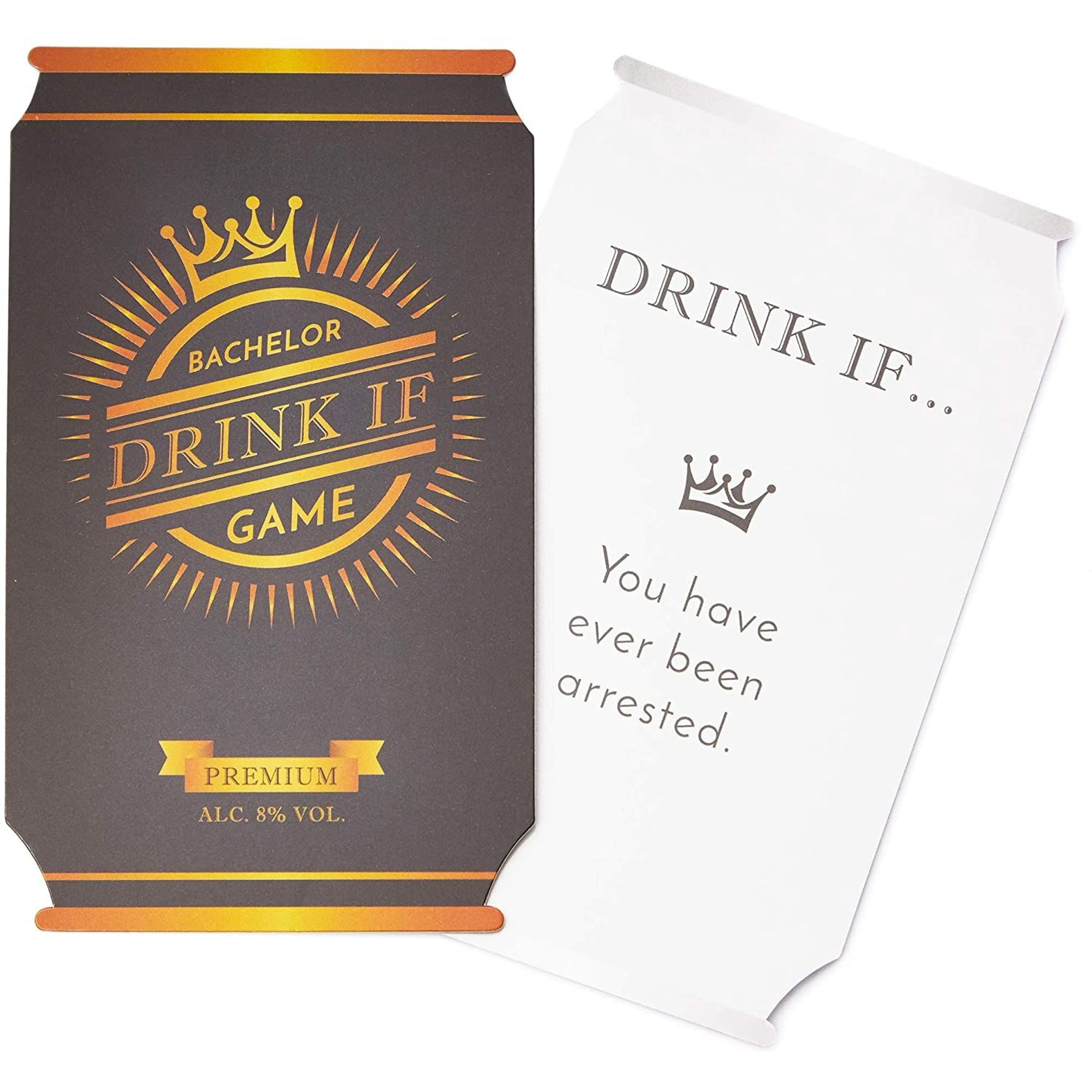 Set of 30 Drink If Card Game for Bachelor Party, Black Beer Can 4.75 x ...