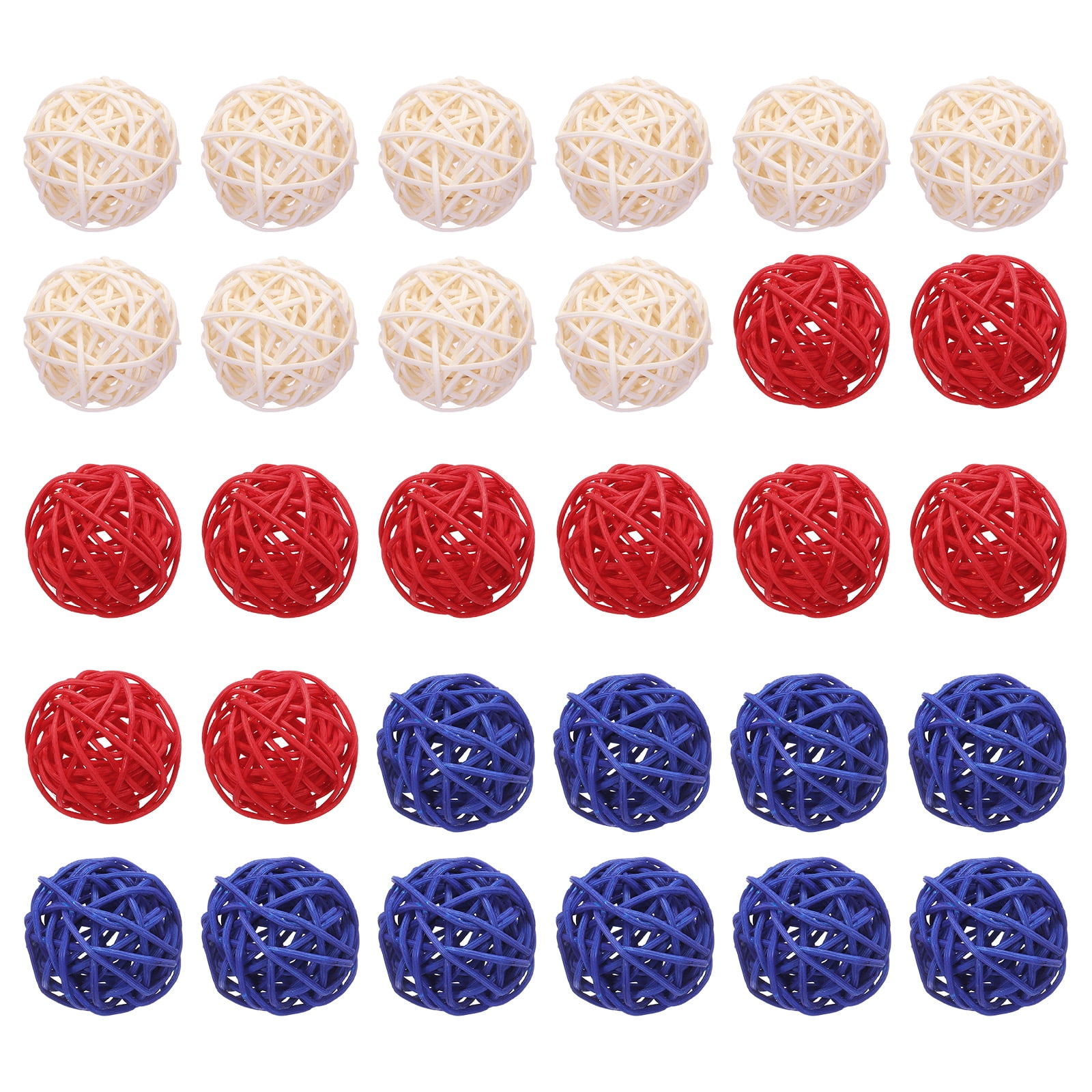 Set of 30 Pcs Wicker Rattan Balls 1.6 Inch Rattan Decorative Balls for ...
