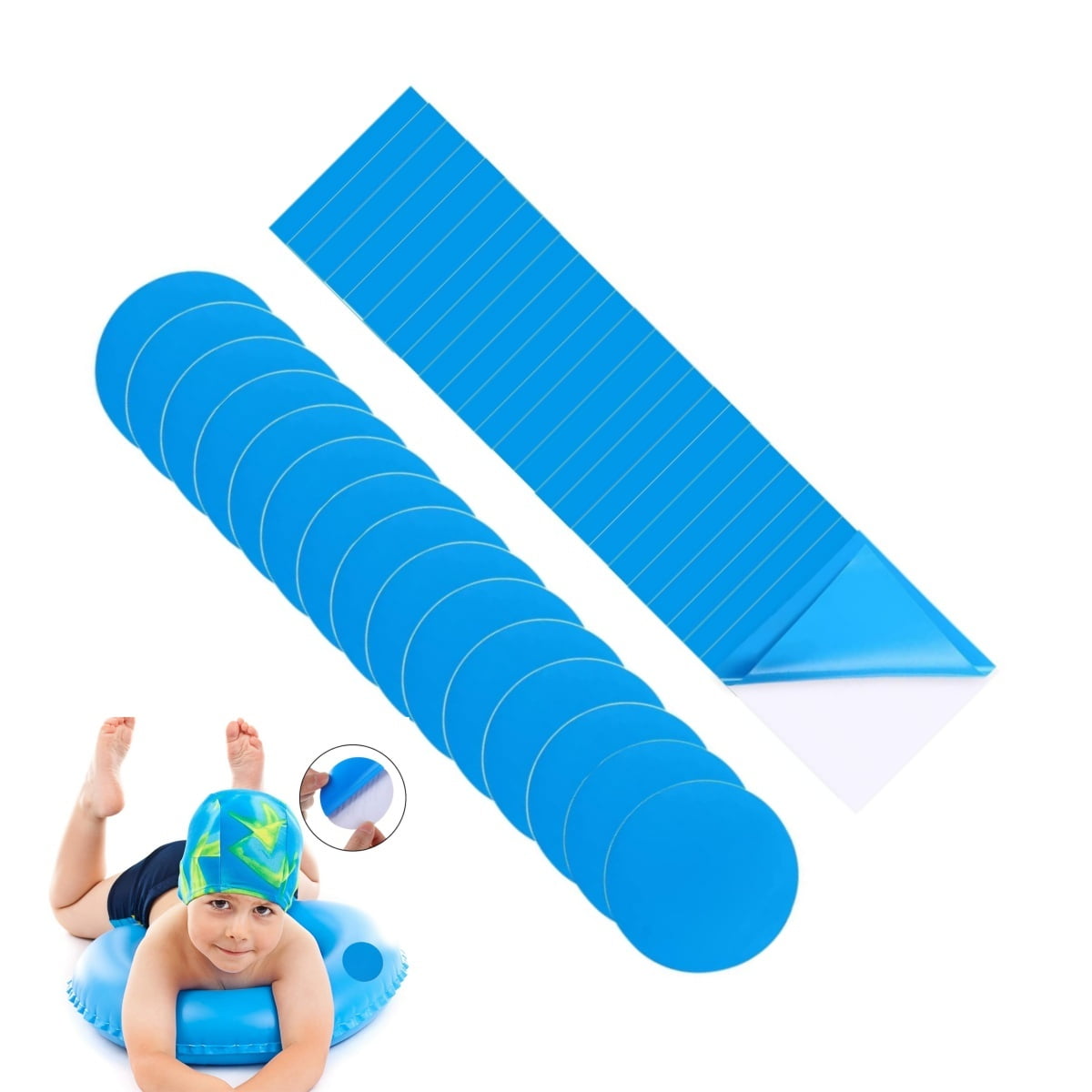 Set of 30 Pool Liner Patches,QZS Portable Plastic Repair Pool Patches ...