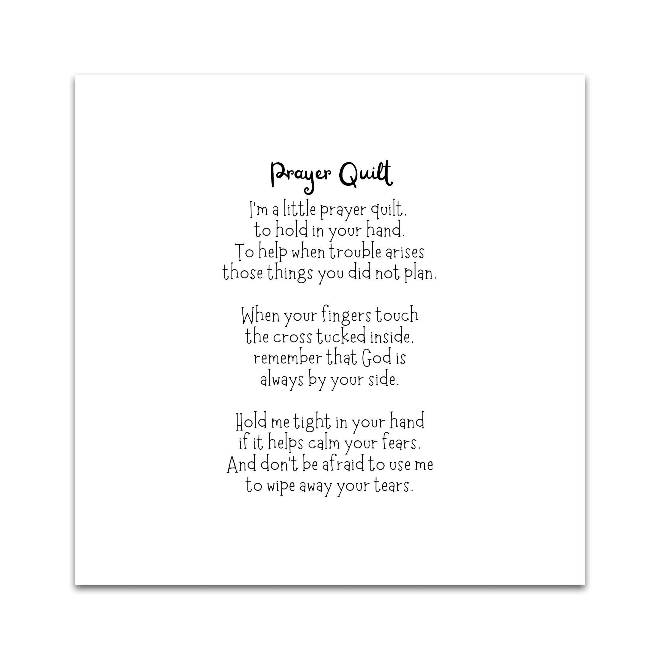 Set of 30 Precut 3” Pocket Prayer Quilt Poem Labels – Christian Fabric ...