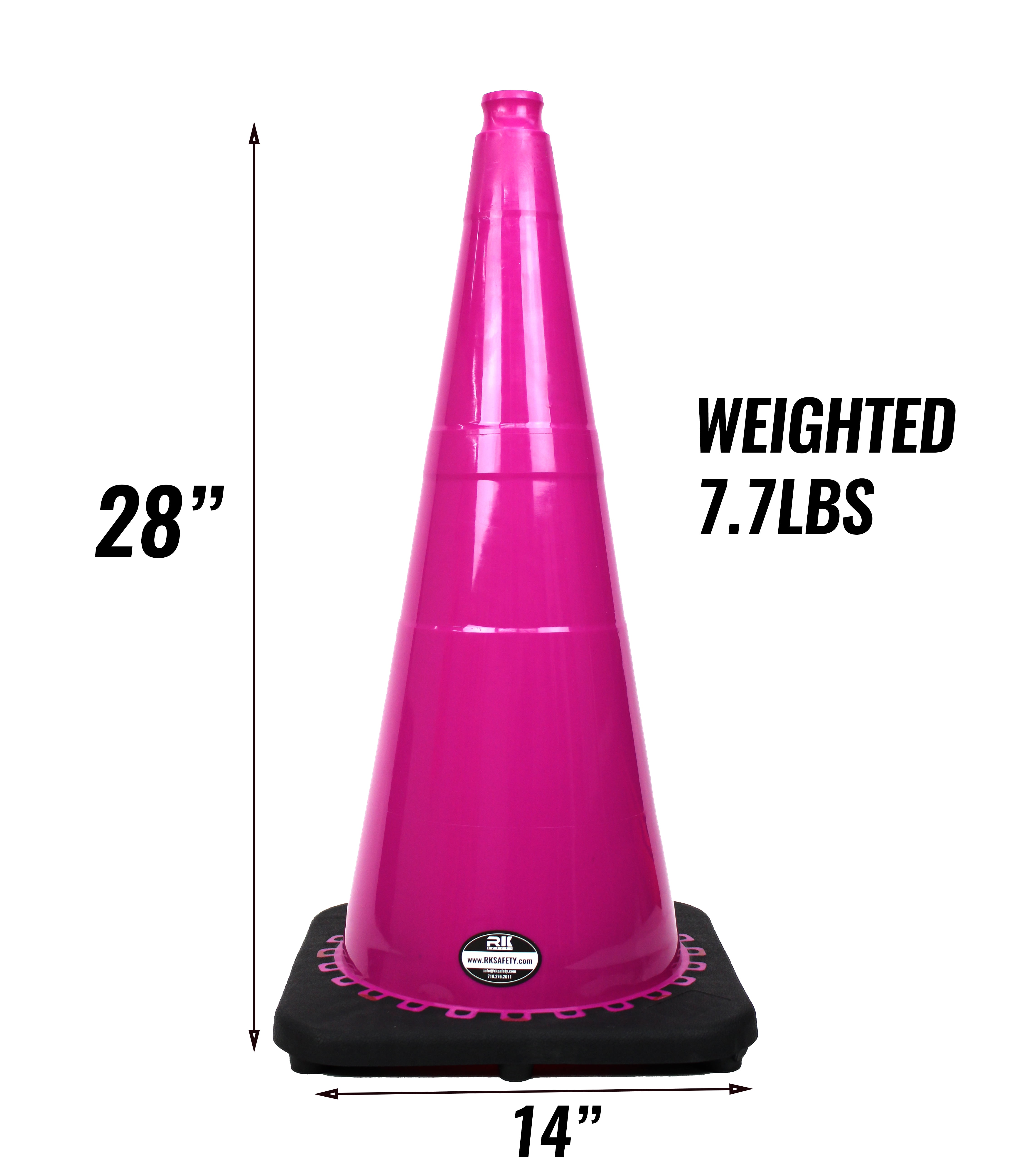 (Set of 32)28" RK Pink Safety Traffic PVC Cones, Black Base - Walmart.com