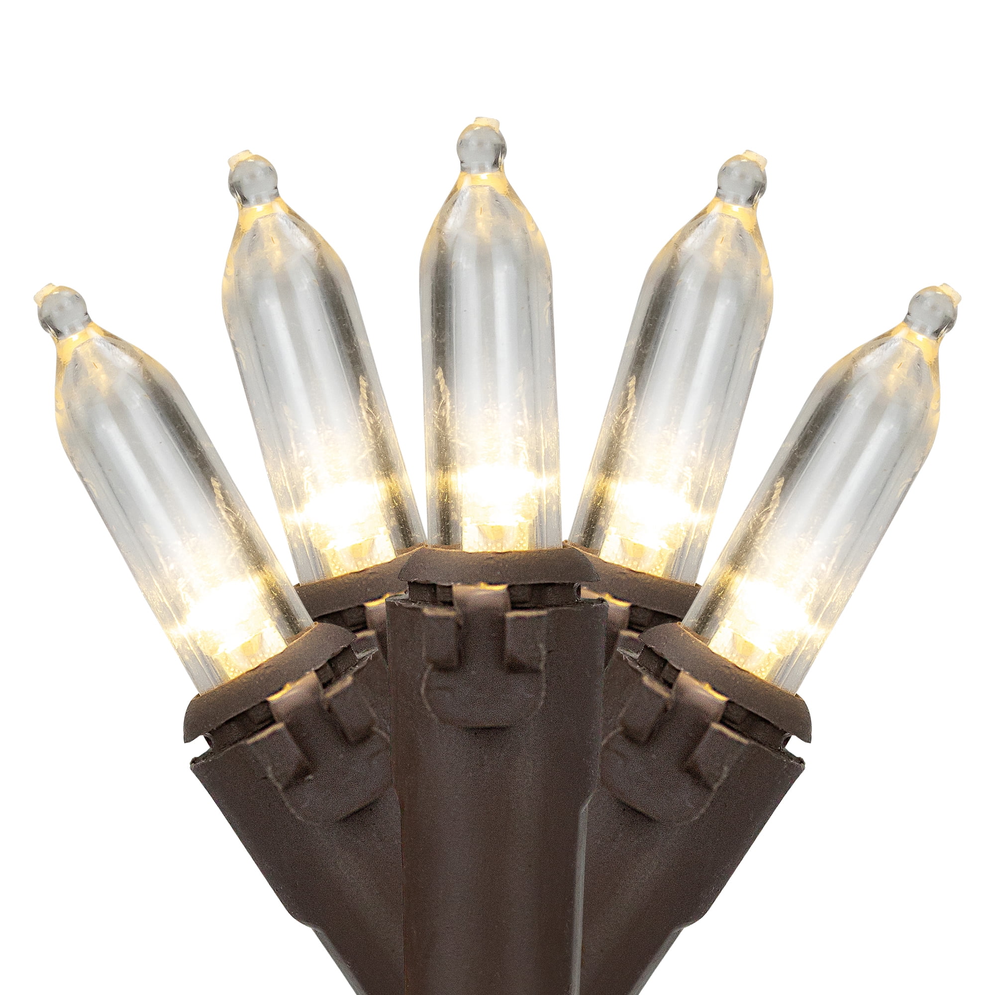 Northlight LED Mini Christmas Lights - Warm White - 11.25' Brown Wire ...