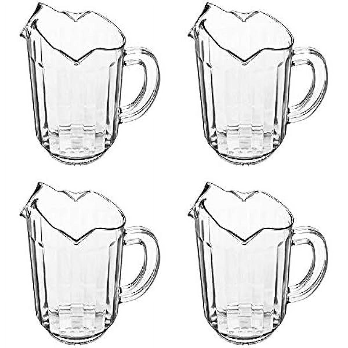 (Set of 4) 1 Quart Plastic Water Pitcher, 32 oz Clear Polycarbonate ...