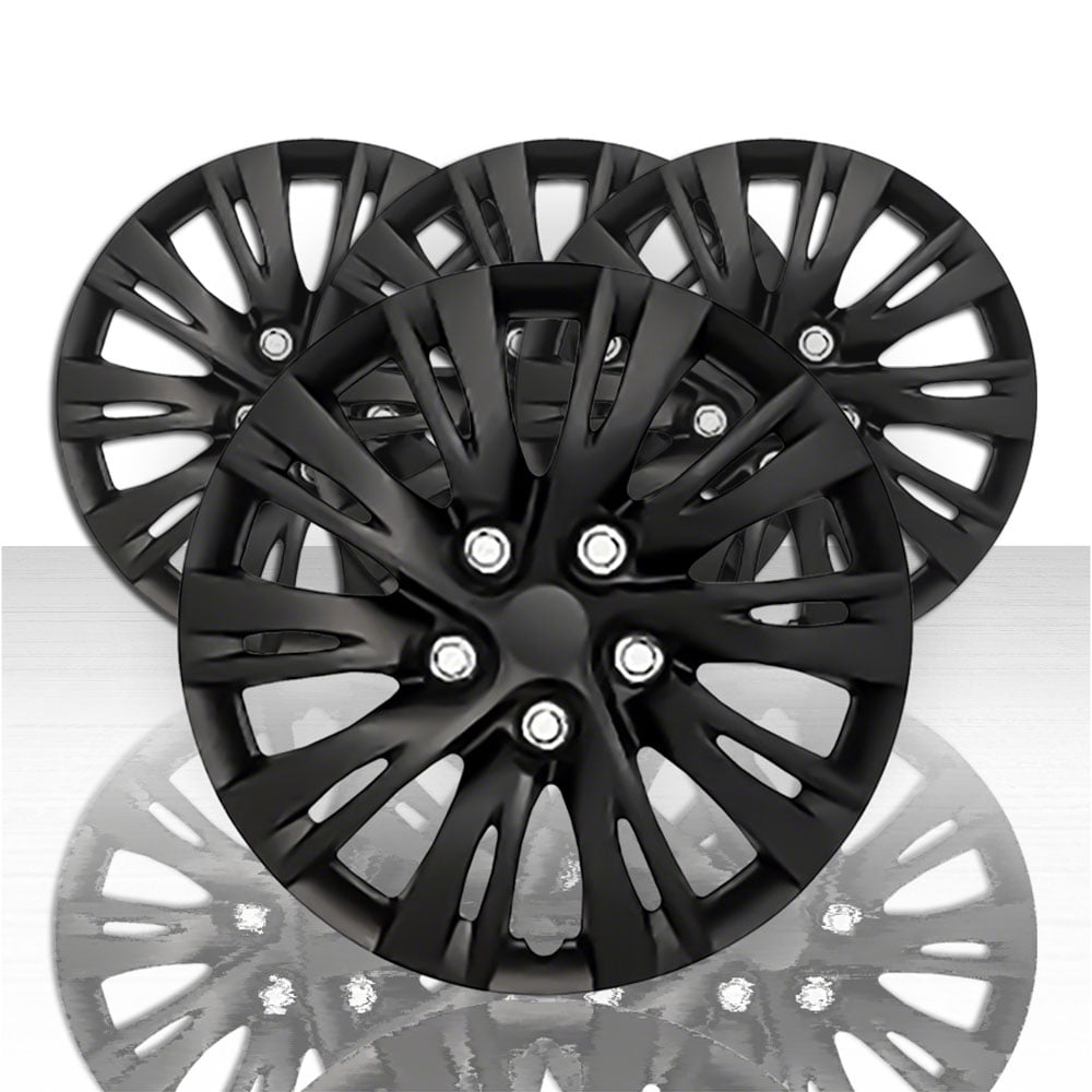 Set of 4 15" 10 Split Spoke Wheel Covers - Gloss Black - Walmart.com