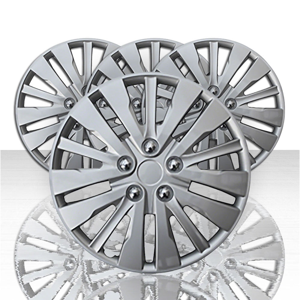 Set of 4 16" 15 Spoke Wheel Covers - Silver - Walmart.com