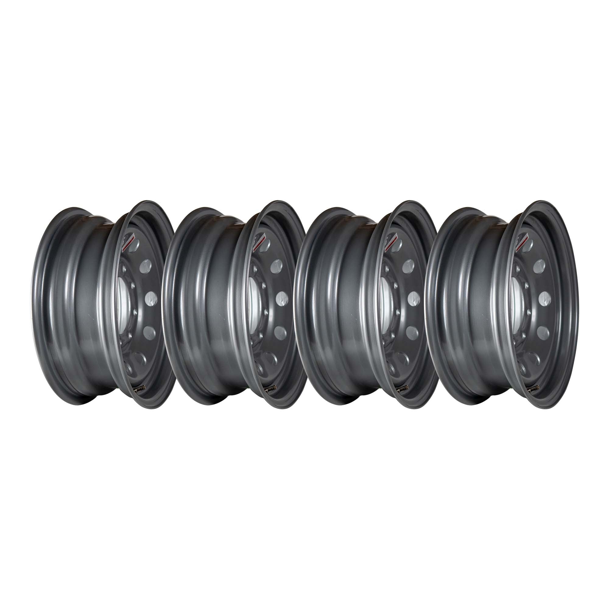 Set of (4) 16" x 6" - 8 Lug Silver Mod Solid Steel Trailer Wheel Rim ...