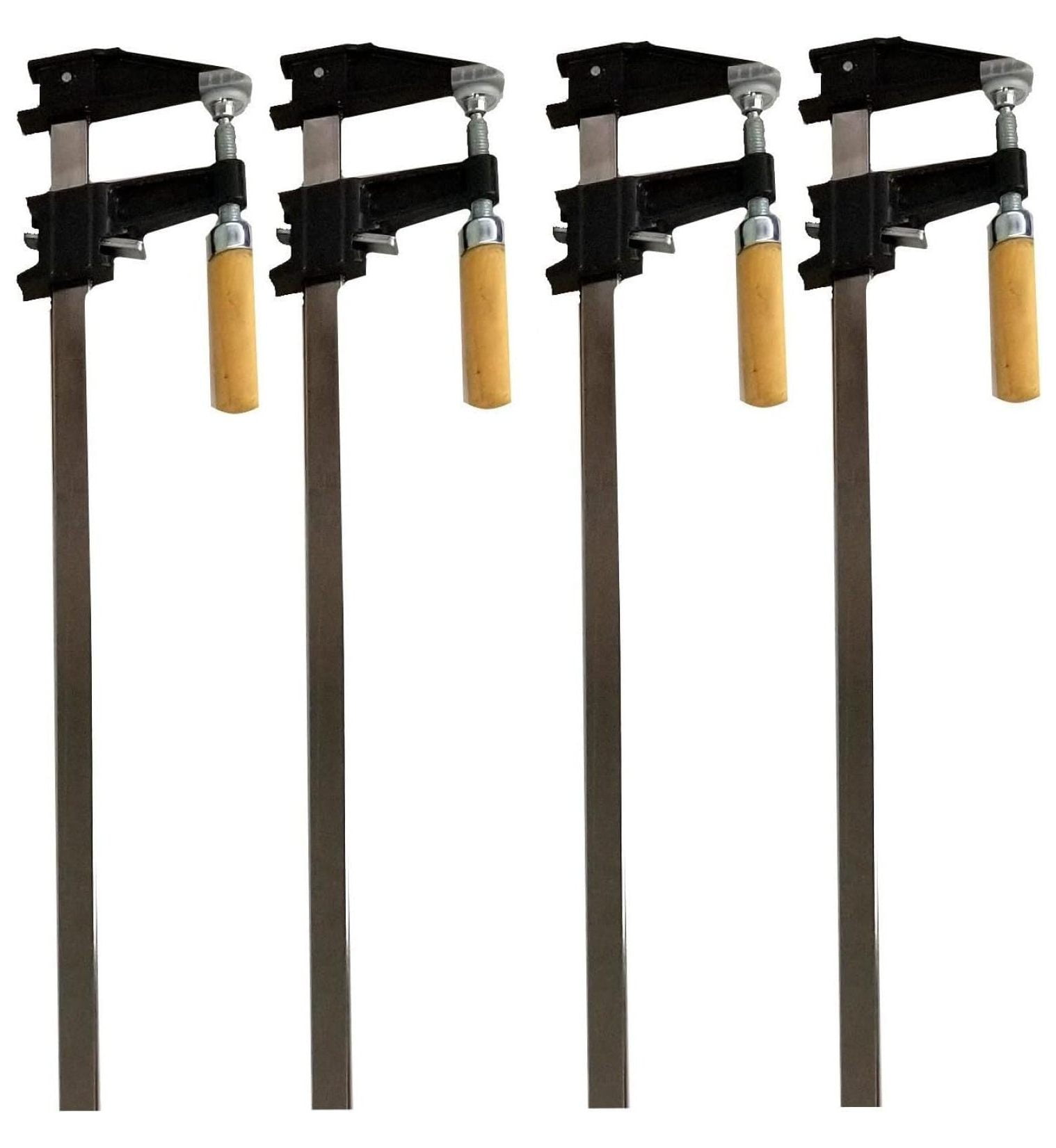 Set of 4-18" Steel Bar Clamp with Metal Ratcheting System and Quick ...