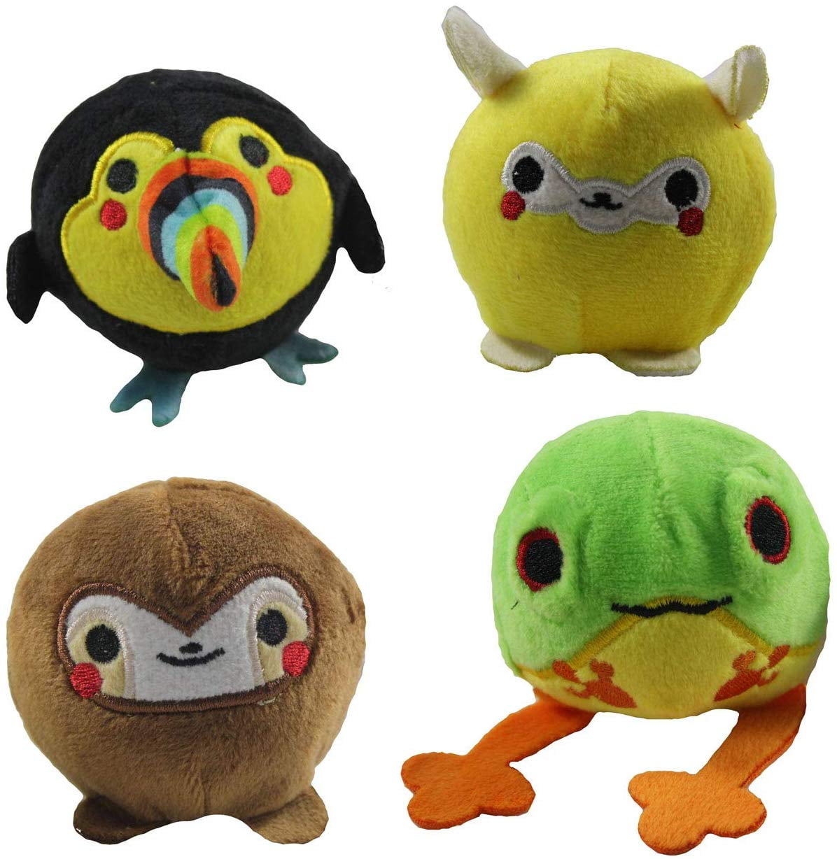Set of 4 - 3" Plush Animal Squishy Memory Foam Stuffed Animals- Sensory ...