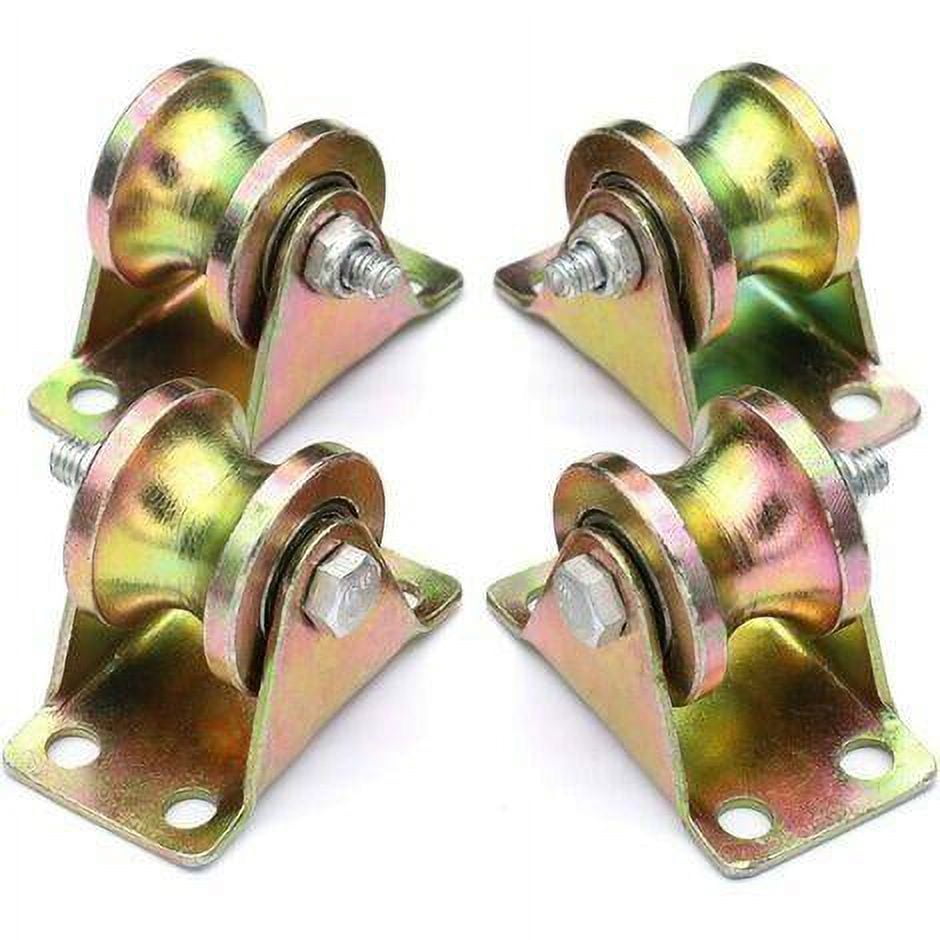 Set of 4 3cm Zinc Plated U Track Casters for Sliding Doors, Mechanical ...