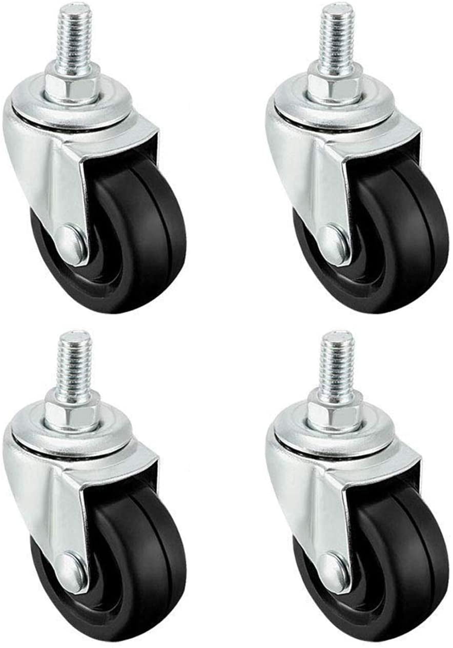 Set of 4 40 mm rubber wheels with M8 threaded rod - Walmart.com