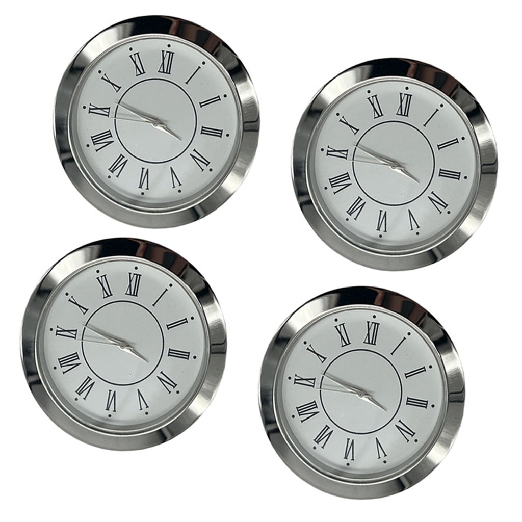 Set of 4 55mm Quartzs Clock Face Insert Inlaid with Arabic and Roman ...