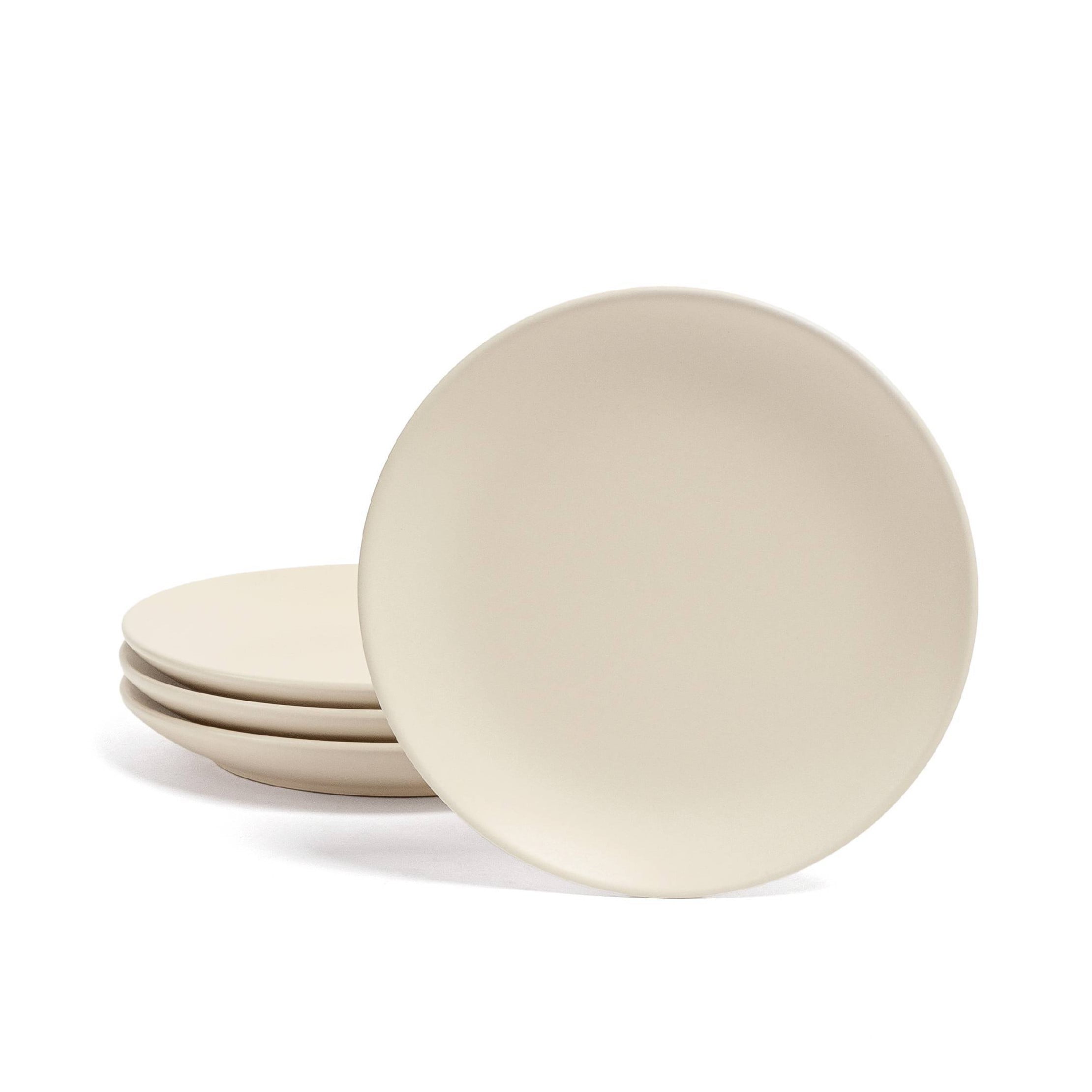 Set of 4 6.3" Coupe Hand-Finished Stoneware Appetizer Plates Semi-Matte ...