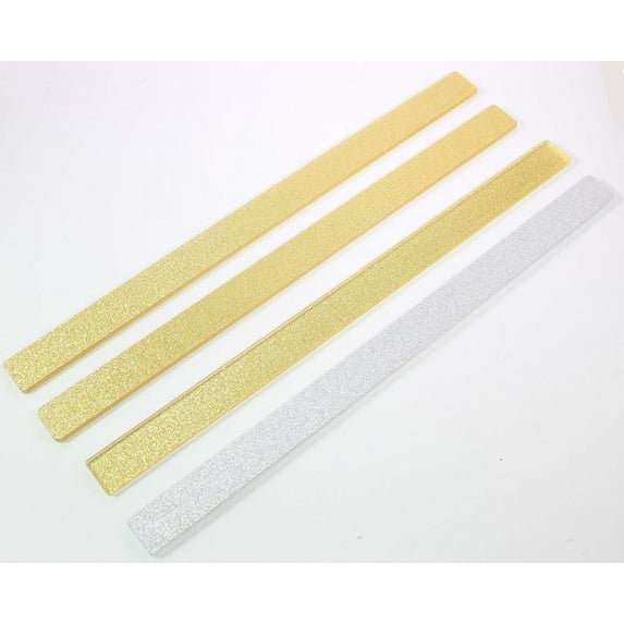 Set of 4 Acrylic Chinese Mahjong Pushers in Glittering Gold and Silver ...