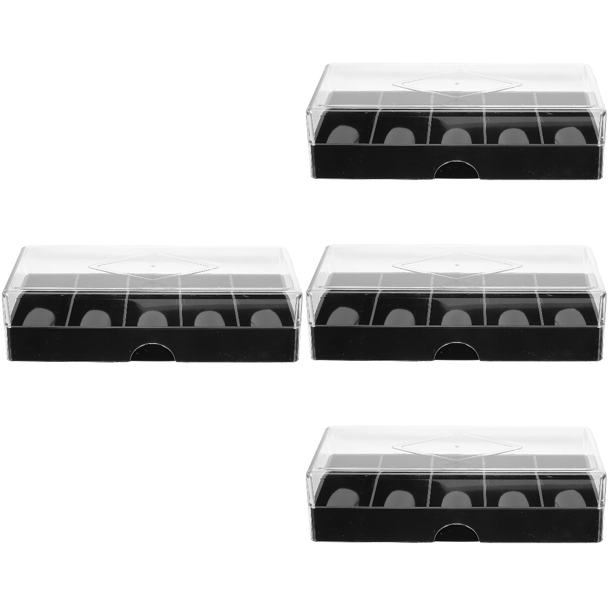 Set of 4 Acrylic Chip Box Desktop Organizers Daily Poker Holder Storage ...