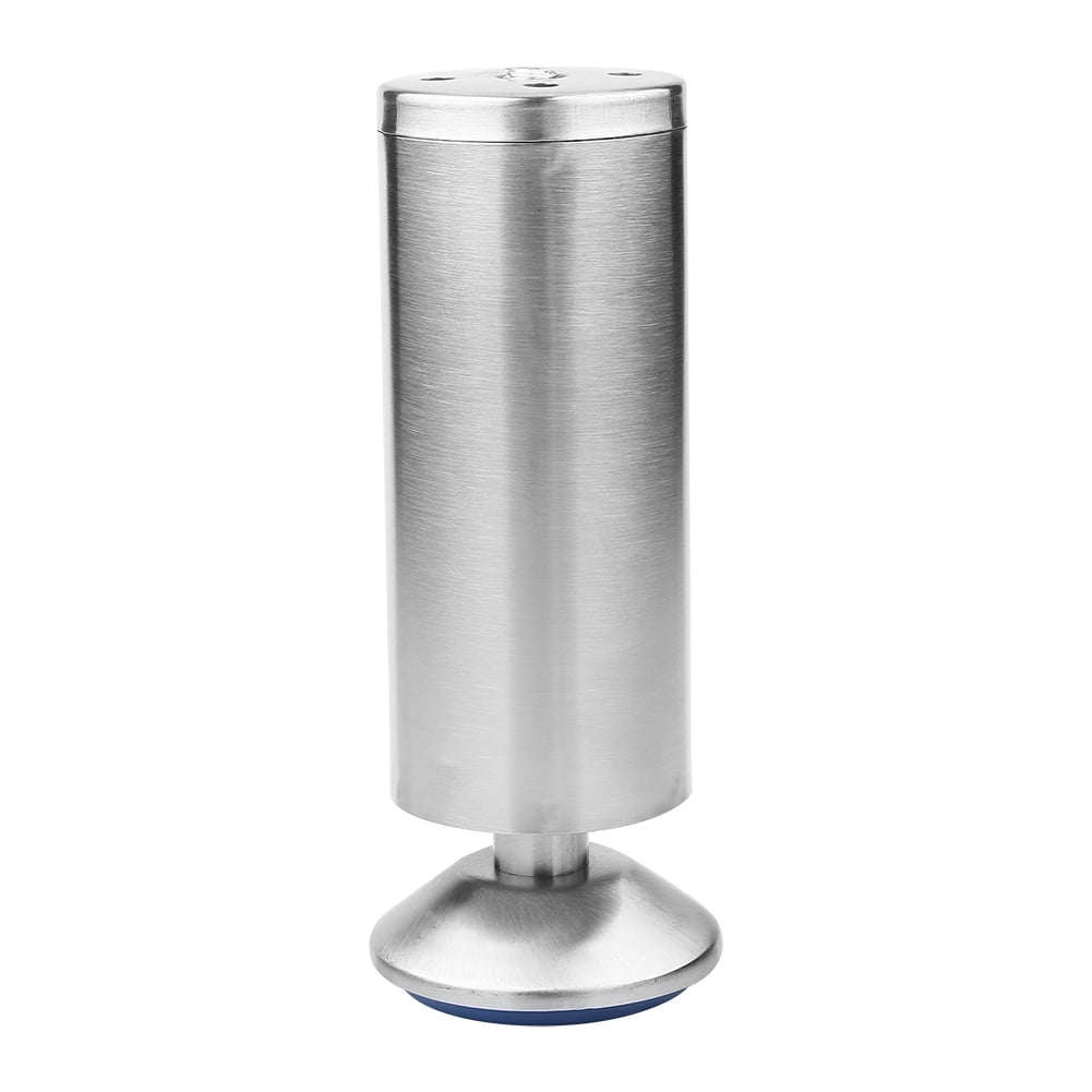 Set of 4 Adjustable Cabinet Legs, Silver Stainless Steel, Fits Tables ...