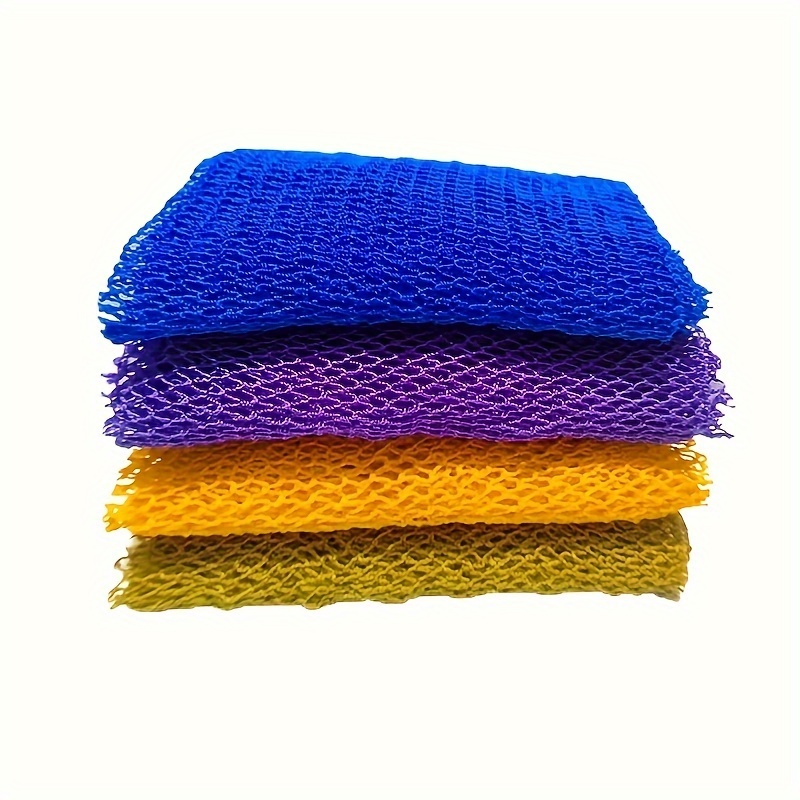 "Set of 4 African Exfoliating Bath Sponges - Long Net Body Scrubber ...