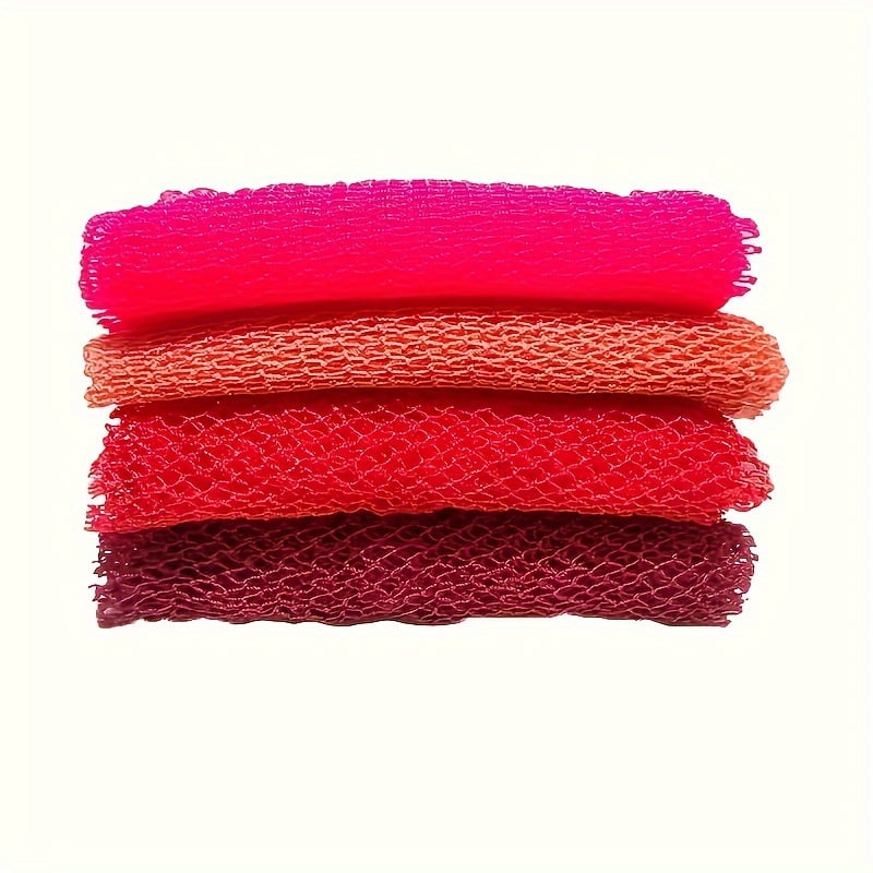 "Set of 4 African Exfoliating Bath Sponges - Long Net Body Scrubber ...