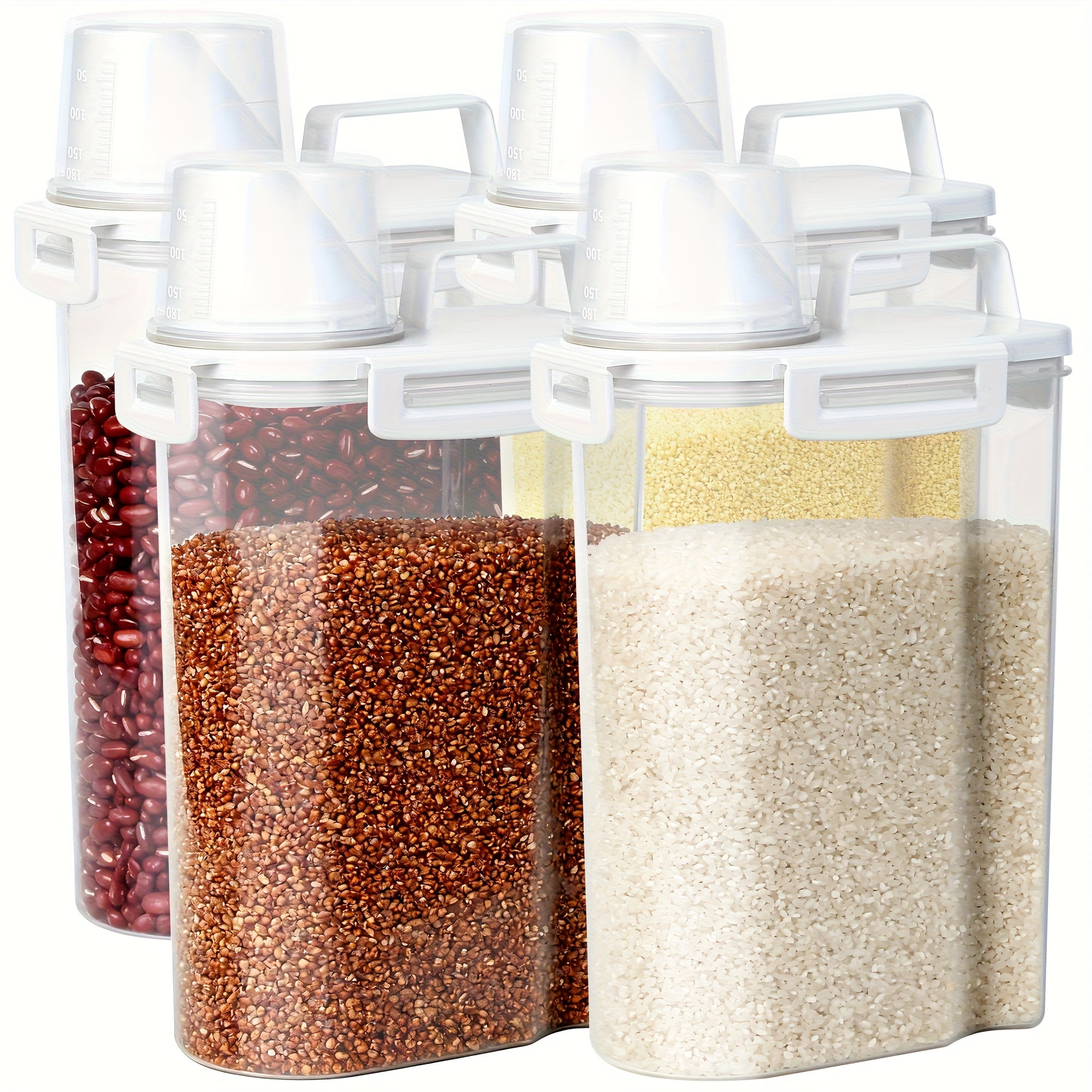 Set of 4 Airtight Pantry Food Storage Containers with Lids and ...