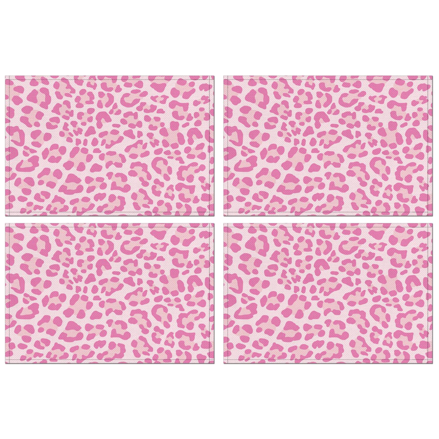 Set of 4 Animal Print Table Placemats, Flax Linen Heat Resistant ...