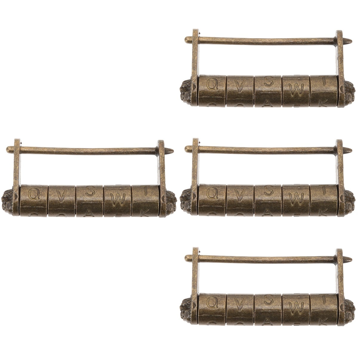 Set of 4 Antique Style Combination Door Locks Retro Code Padlocks for ...