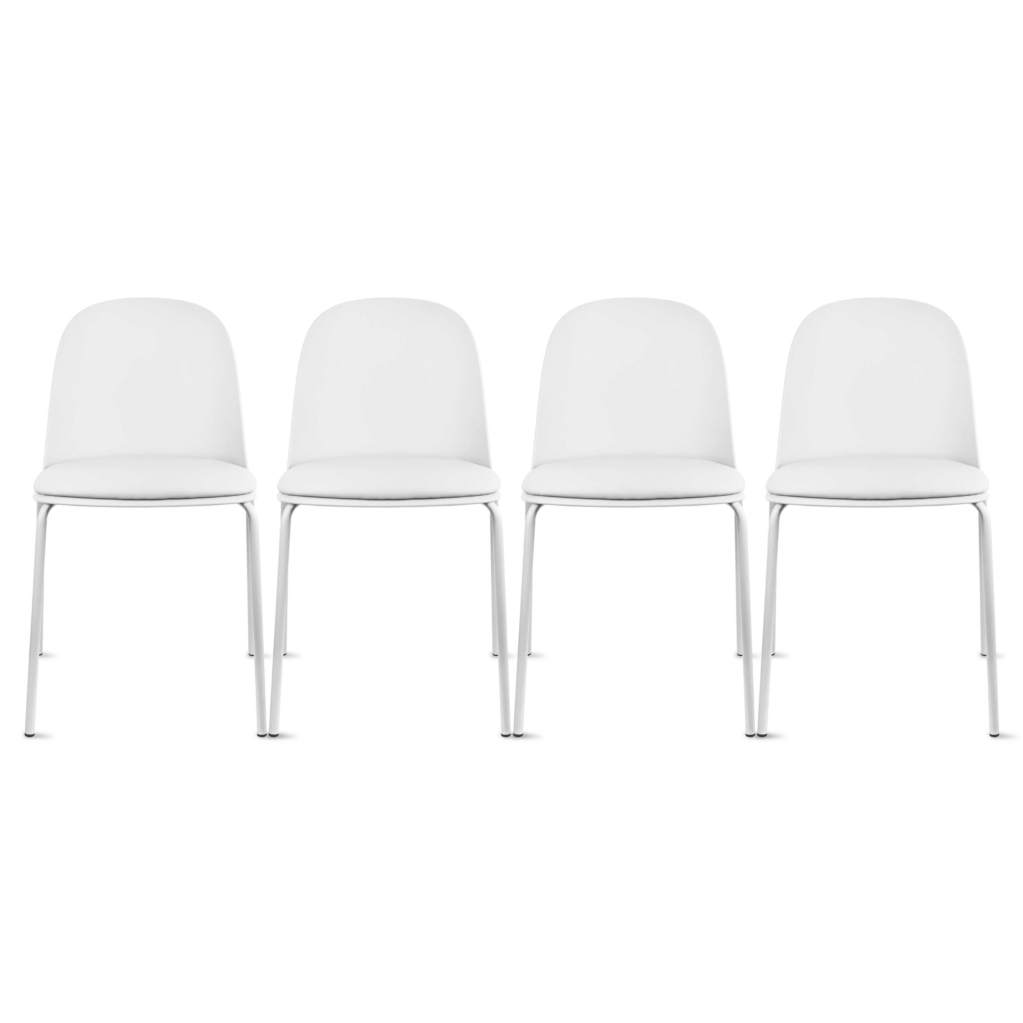 Set of 4 Armless Plastic Dining Chair Metal Legs for Dining Room ...