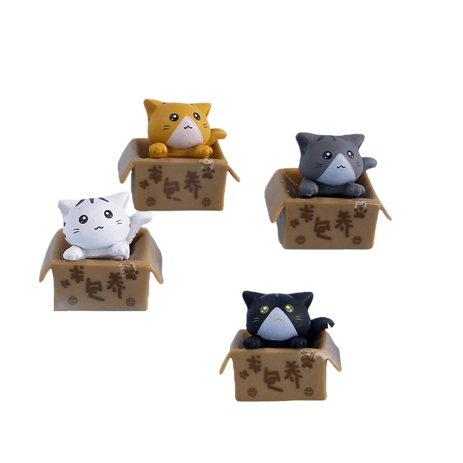 Set of 4 Artistic Plastic Cats Statue Basket Theme Homes Decors Stable ...