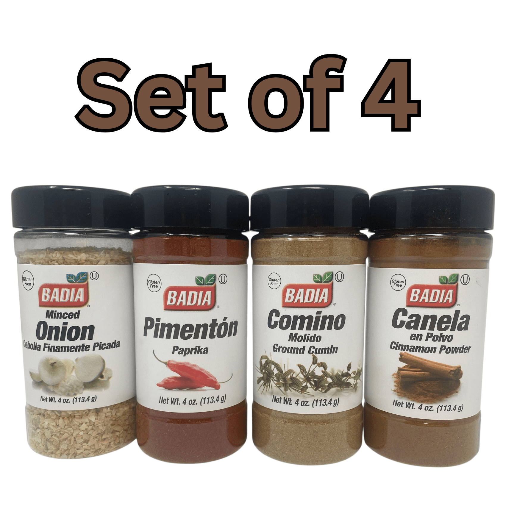 Set of 4 Badia Seasonings - Minced Onion, Paprika, Ground Cumin ...