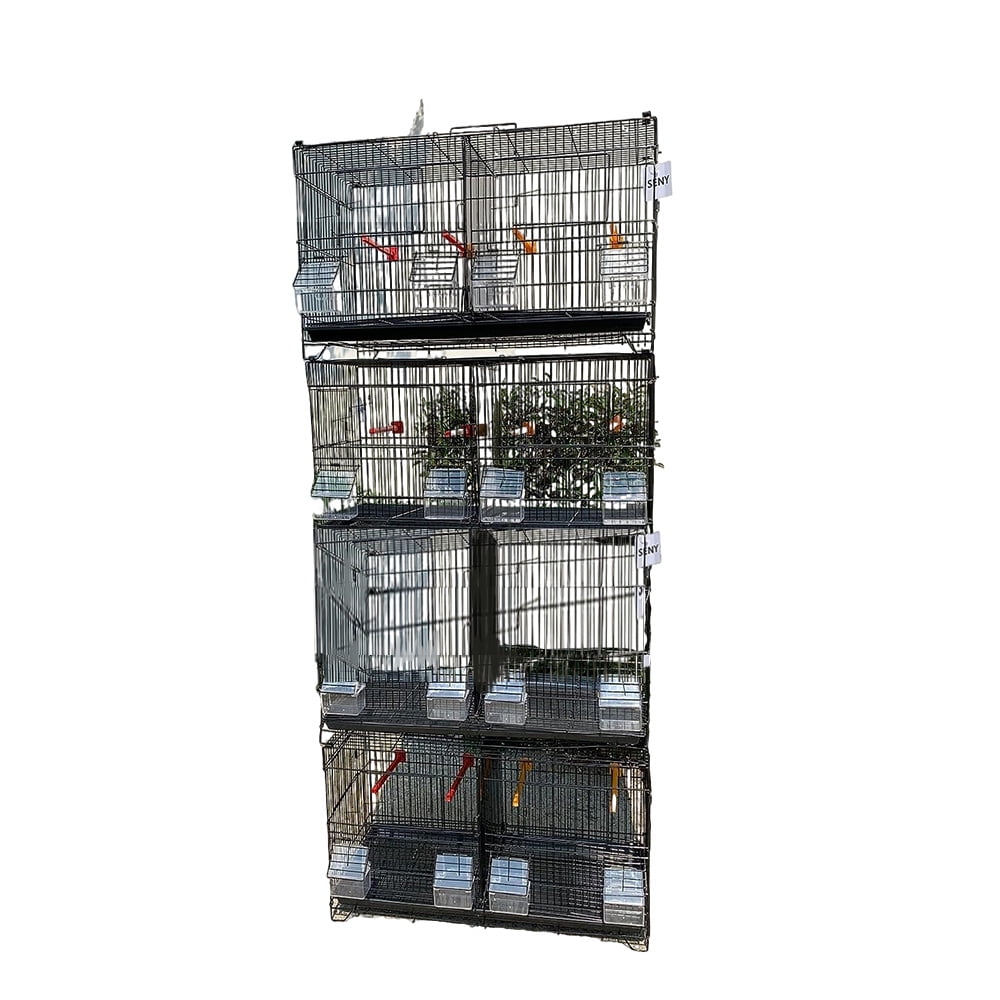 Set of 4 Birdcage, Stackable Bird Cage with 4 Feeding Cups and Divisors ...