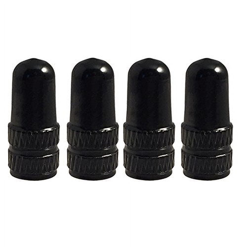 Set of 4 Black Anodized Alloy Presta Valve Stem Caps By Forest Byke ...