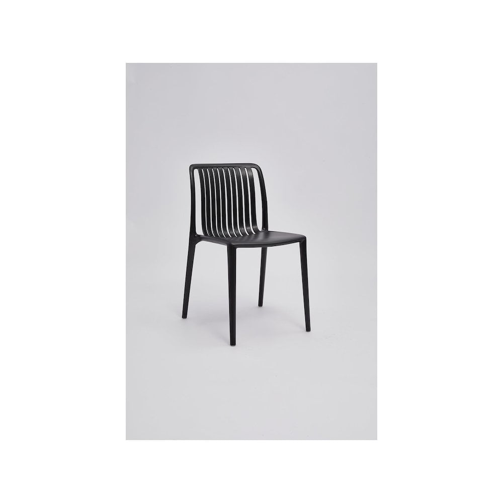 Set of 4 Black Stackable Polypropylene Side Chair - Walmart.com