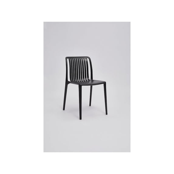 Set of 4 Black Stackable Polypropylene Side Chair - Walmart.com