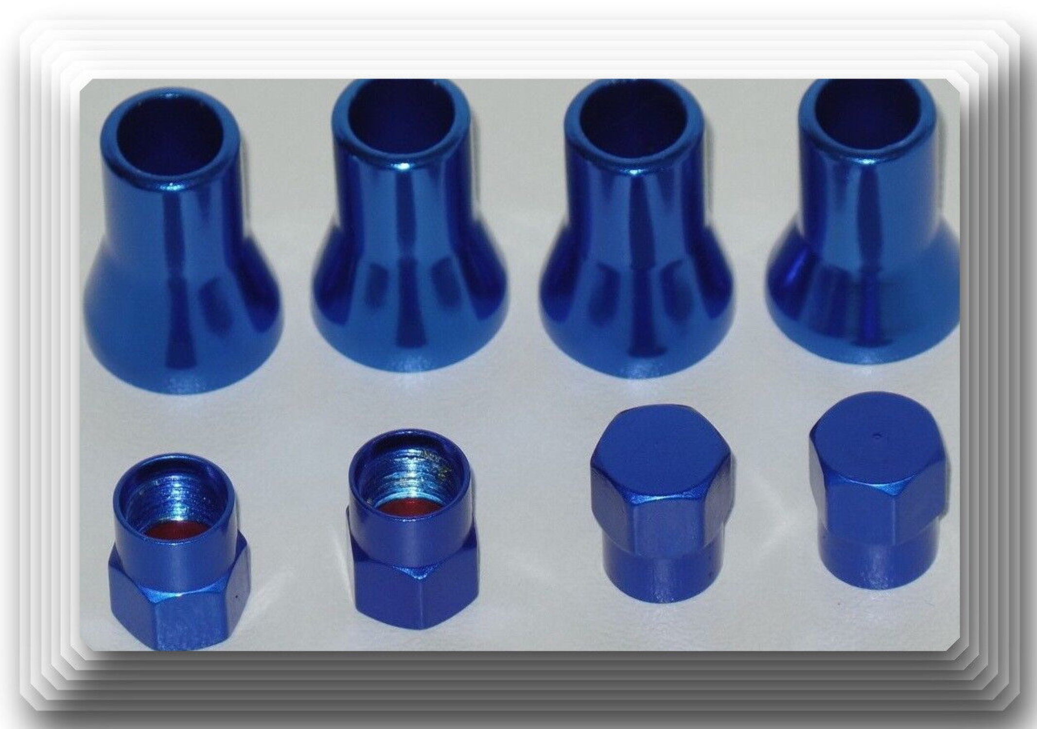Set of 4 Blue Color Cover of Stem and Cap For TR413 Tire Valve ...