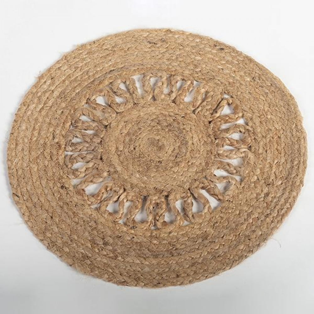 Set of 4 Braided Round Jute Placemat - Walmart.com