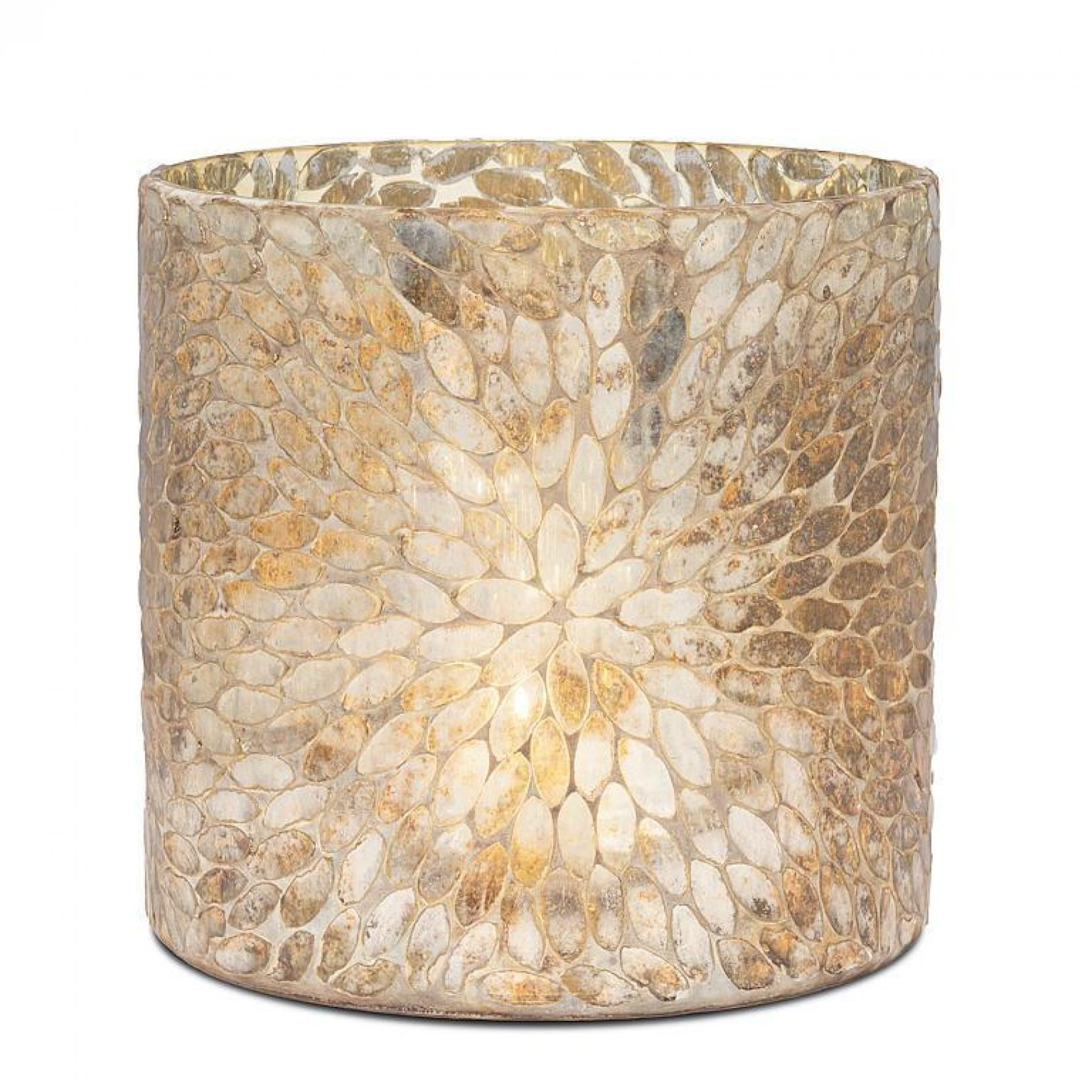 Set of 4 Bronze Color Petal Tile Hurricane Candle Holder - Walmart.com