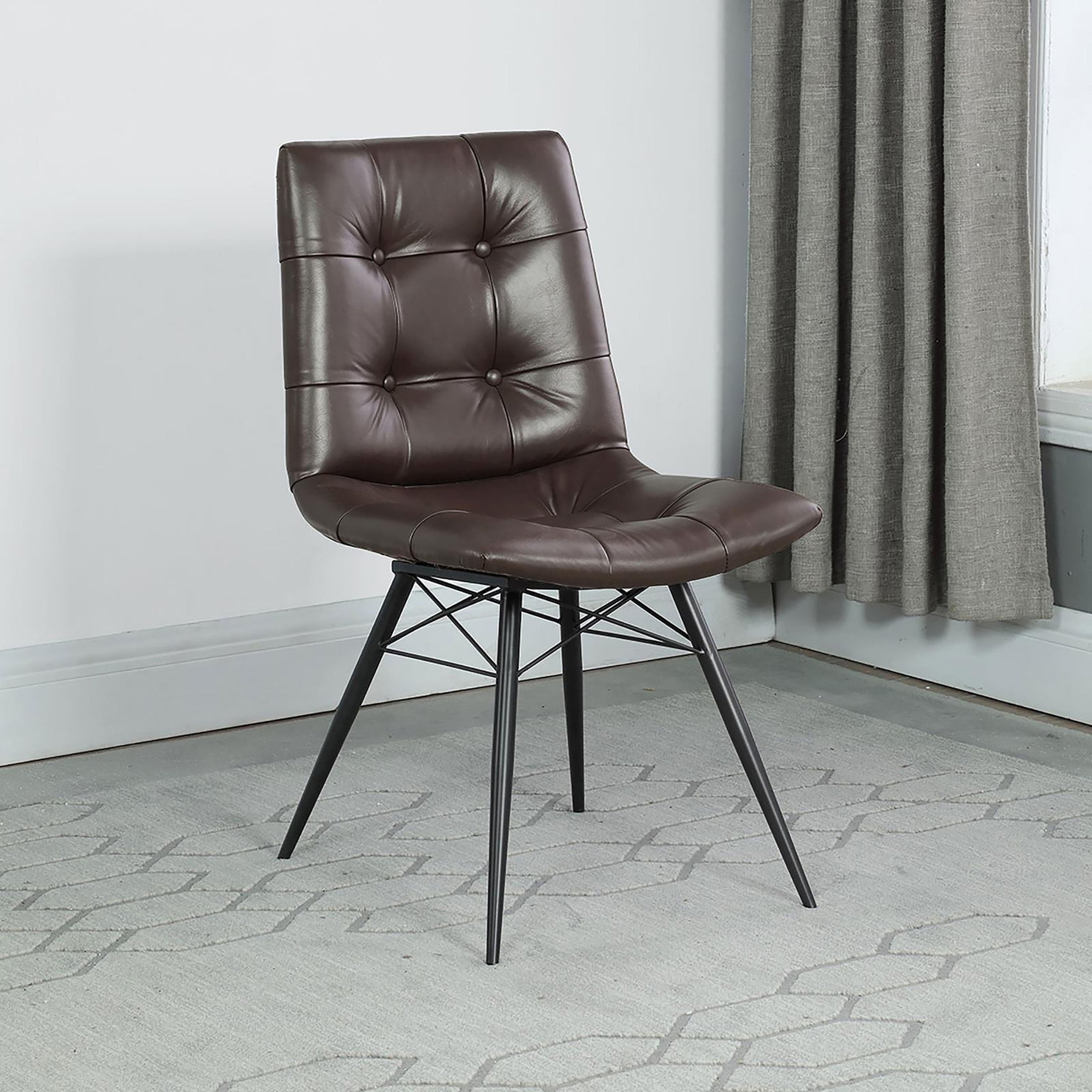 Set of 4 Brown Side Chairs | Create Inviting Dining Space | Leatherette ...